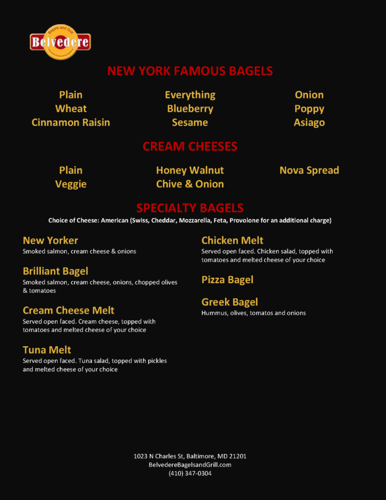 Menu – Belvedere